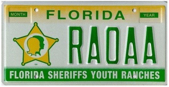 Specialty License Plate – Florida Sheriffs Youth Ranches